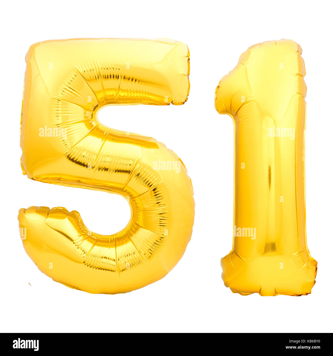 Golden number 51 fifty one made of inflatable balloon Stock Photo - Alamy