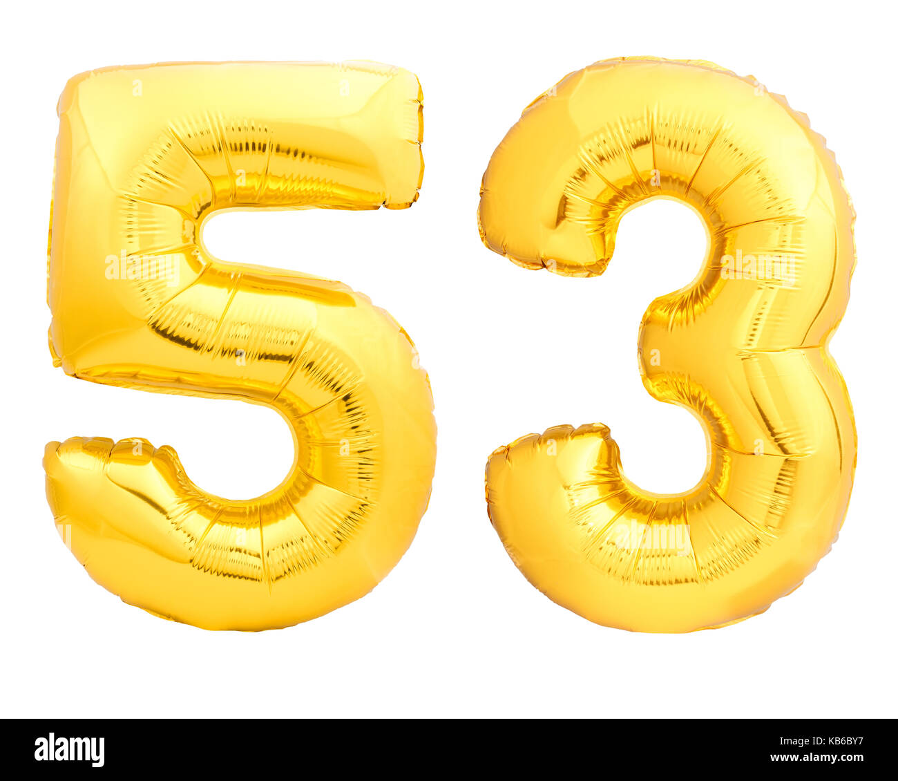 Golden number 53 fifty three made of inflatable balloon Stock Photo - Alamy