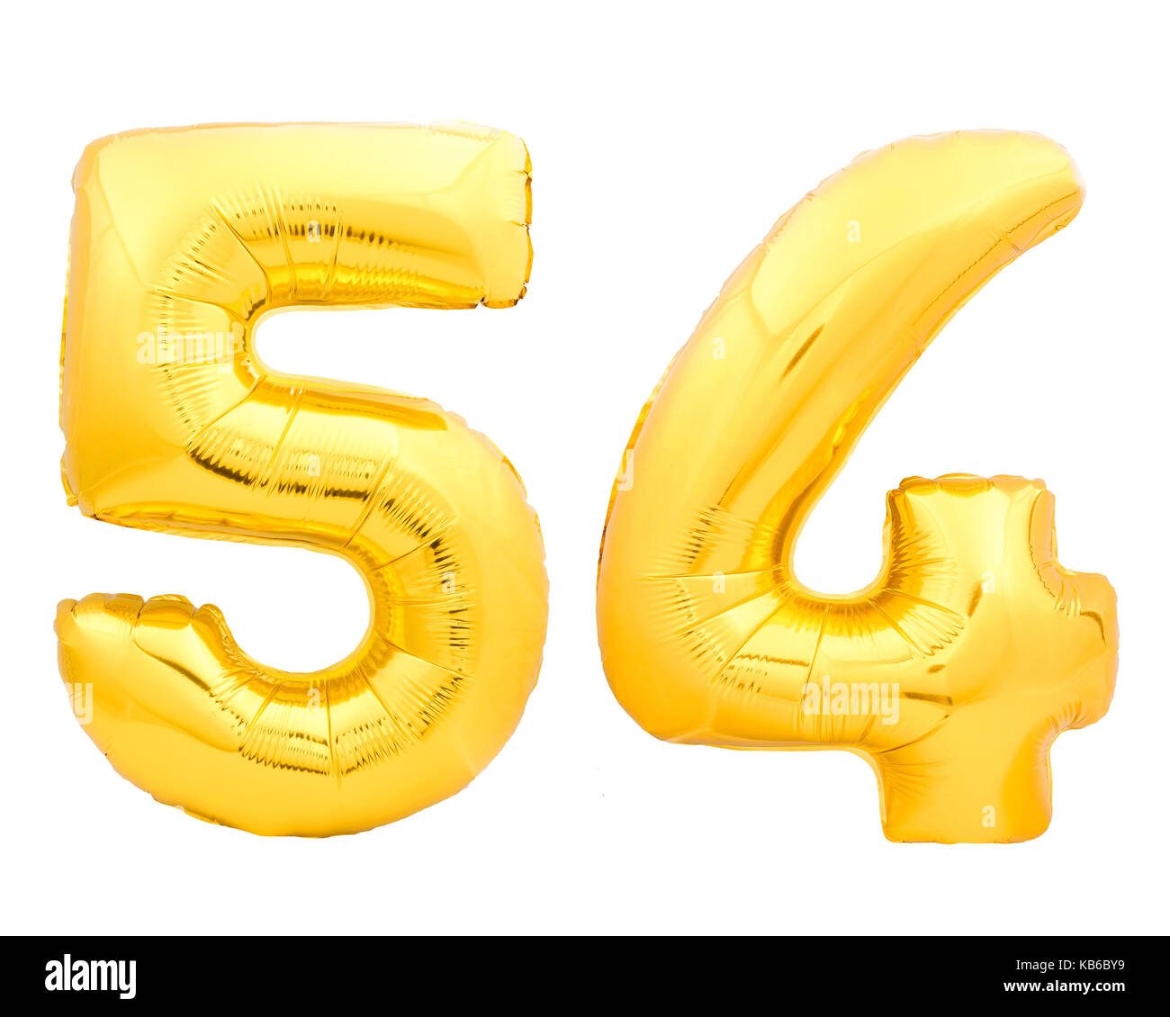 Golden number 54 fifty four made of inflatable balloon Stock Photo - Alamy