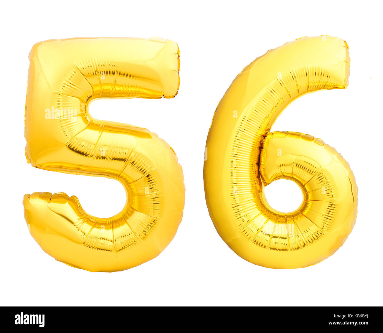 Golden number 56 fifty six made of inflatable balloon Stock Photo - Alamy