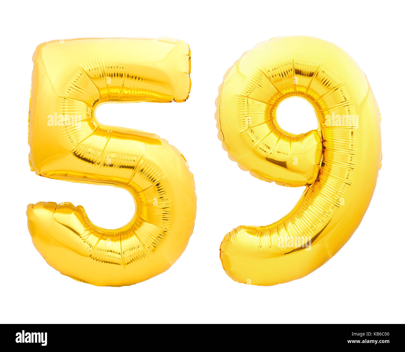 Golden number 59 fifty nine made of inflatable balloon Stock Photo - Alamy
