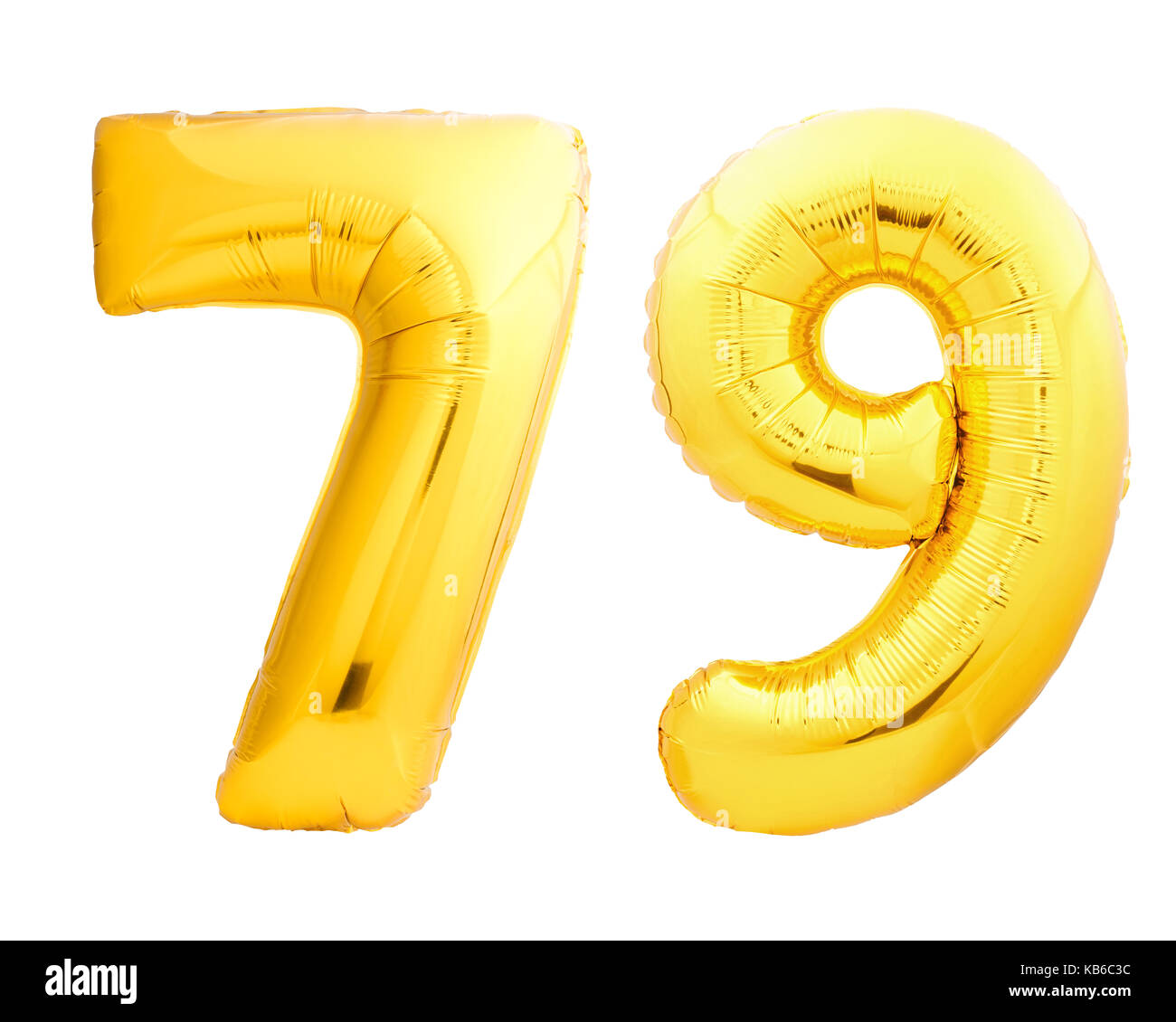 Golden number 79 seventy nine made of inflatable balloon Stock Photo ...