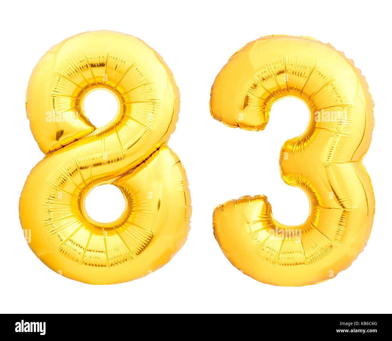 Golden number 83 eighty three made of inflatable balloon Stock Photo ...