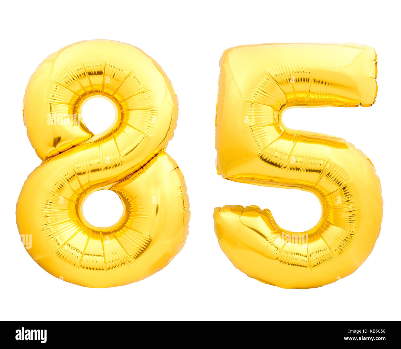 Golden number 85 eighty five made of inflatable balloon Stock Photo - Alamy
