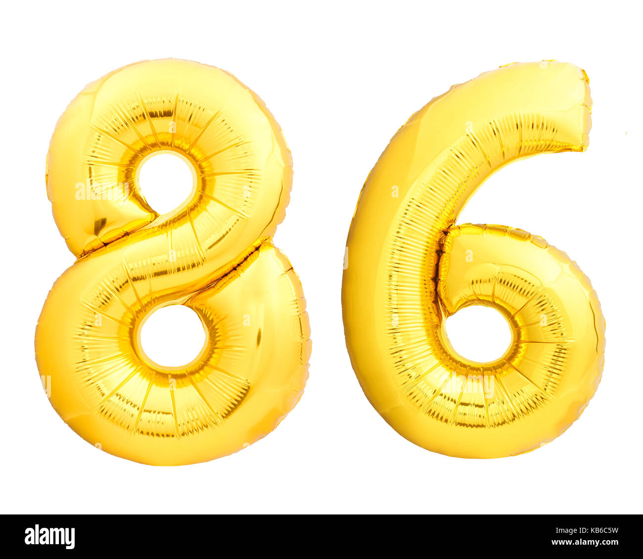 Golden number 86 eighty six made of inflatable balloon Stock Photo - Alamy