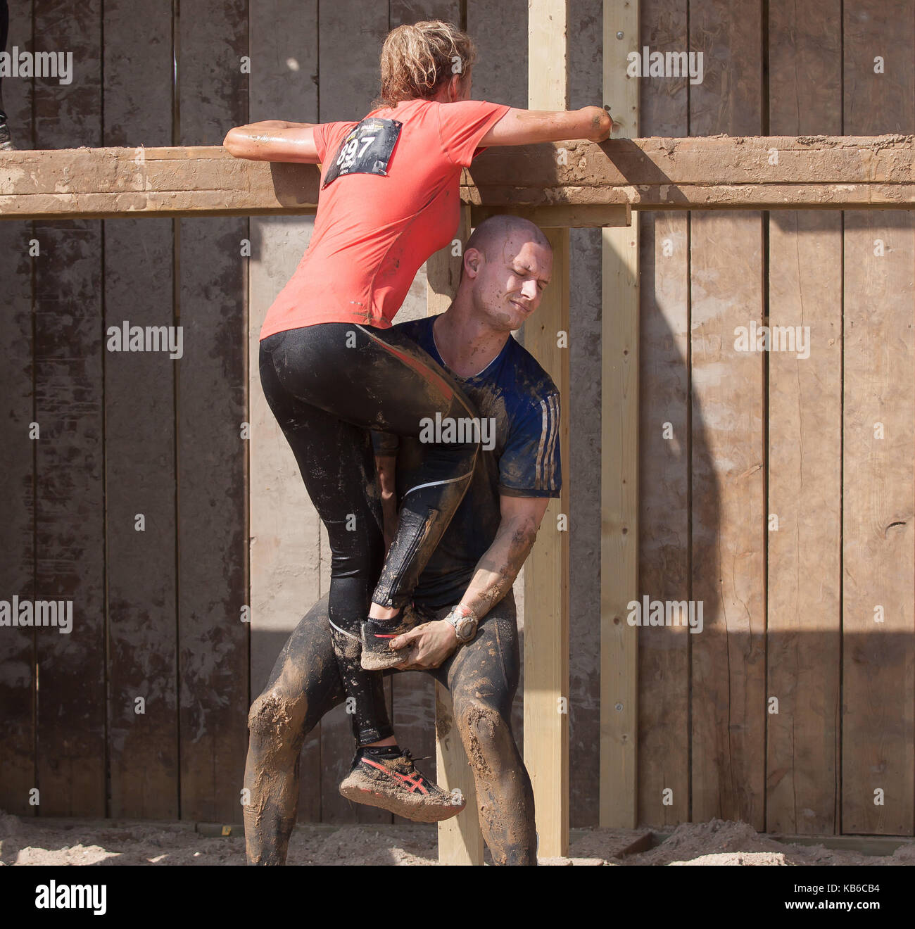 Strong viking mud race Stock Photo - Alamy