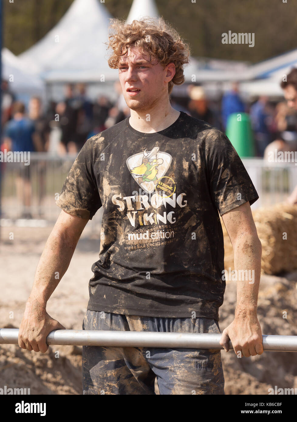 Strong viking mud race Stock Photo - Alamy