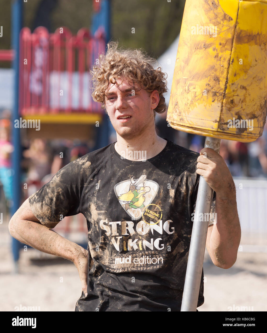 Strong viking mud race Stock Photo - Alamy