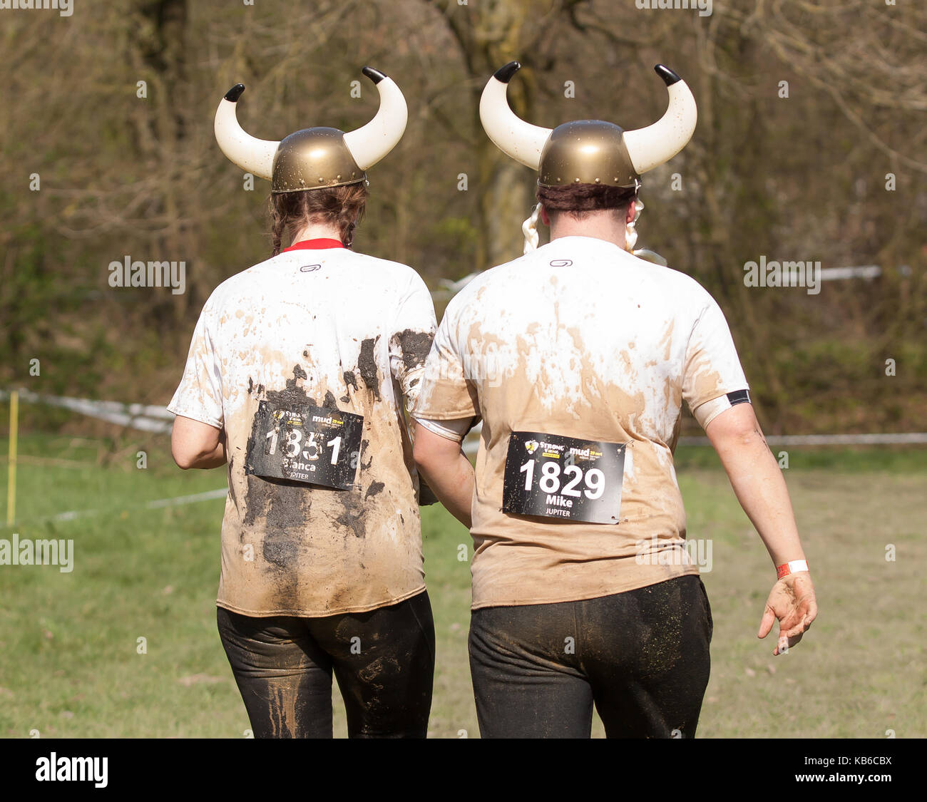 Strong viking mud race Stock Photo - Alamy