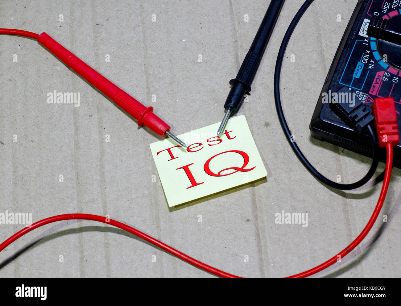 Concept Tester with test IQ text Stock Photo - Alamy