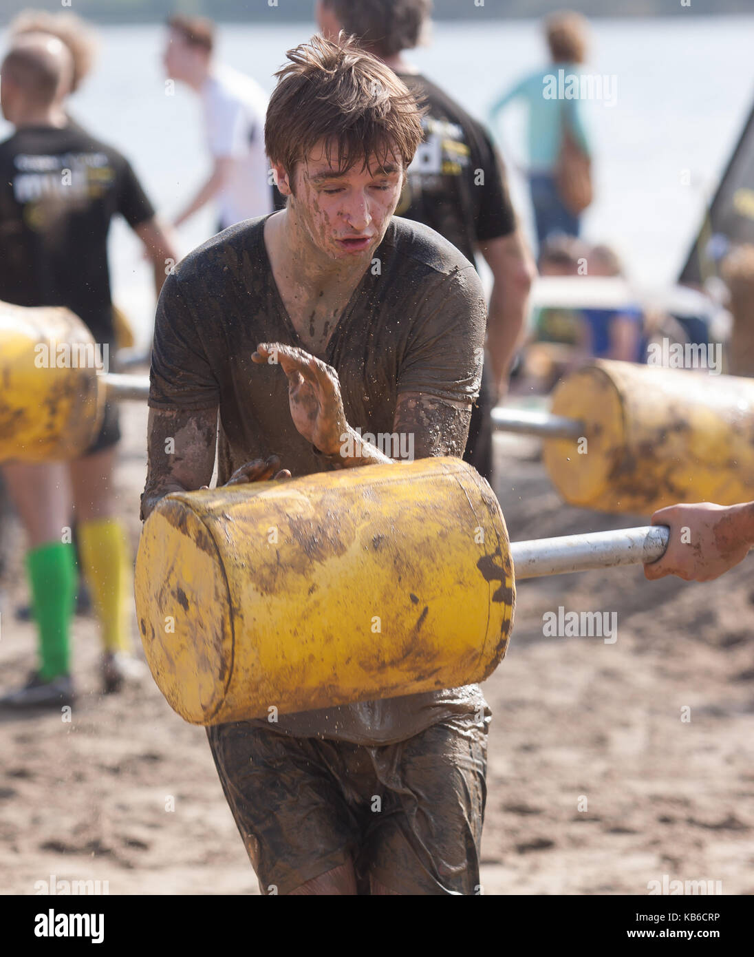 Strong viking mud race Stock Photo - Alamy