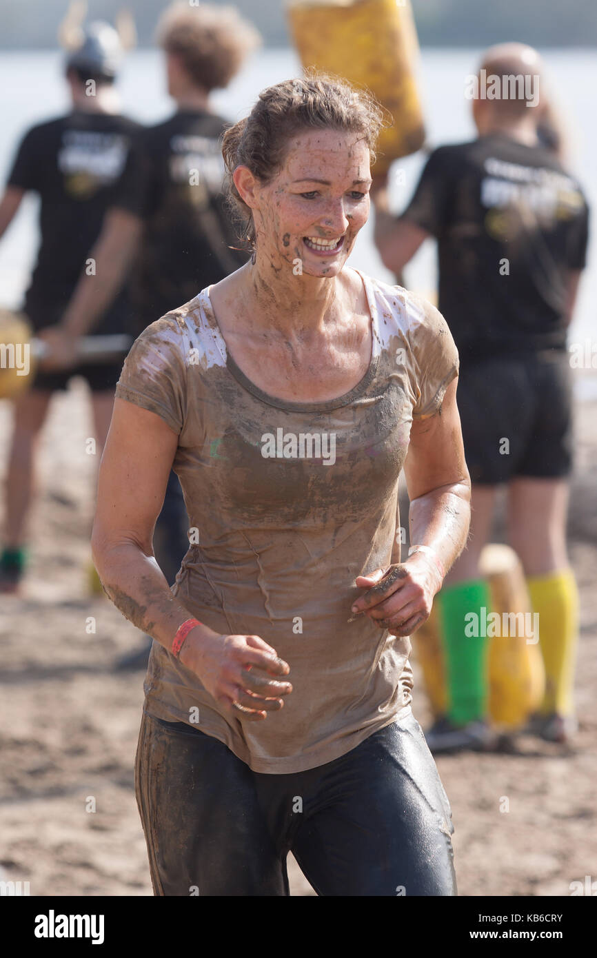 Strong viking mud race Stock Photo - Alamy