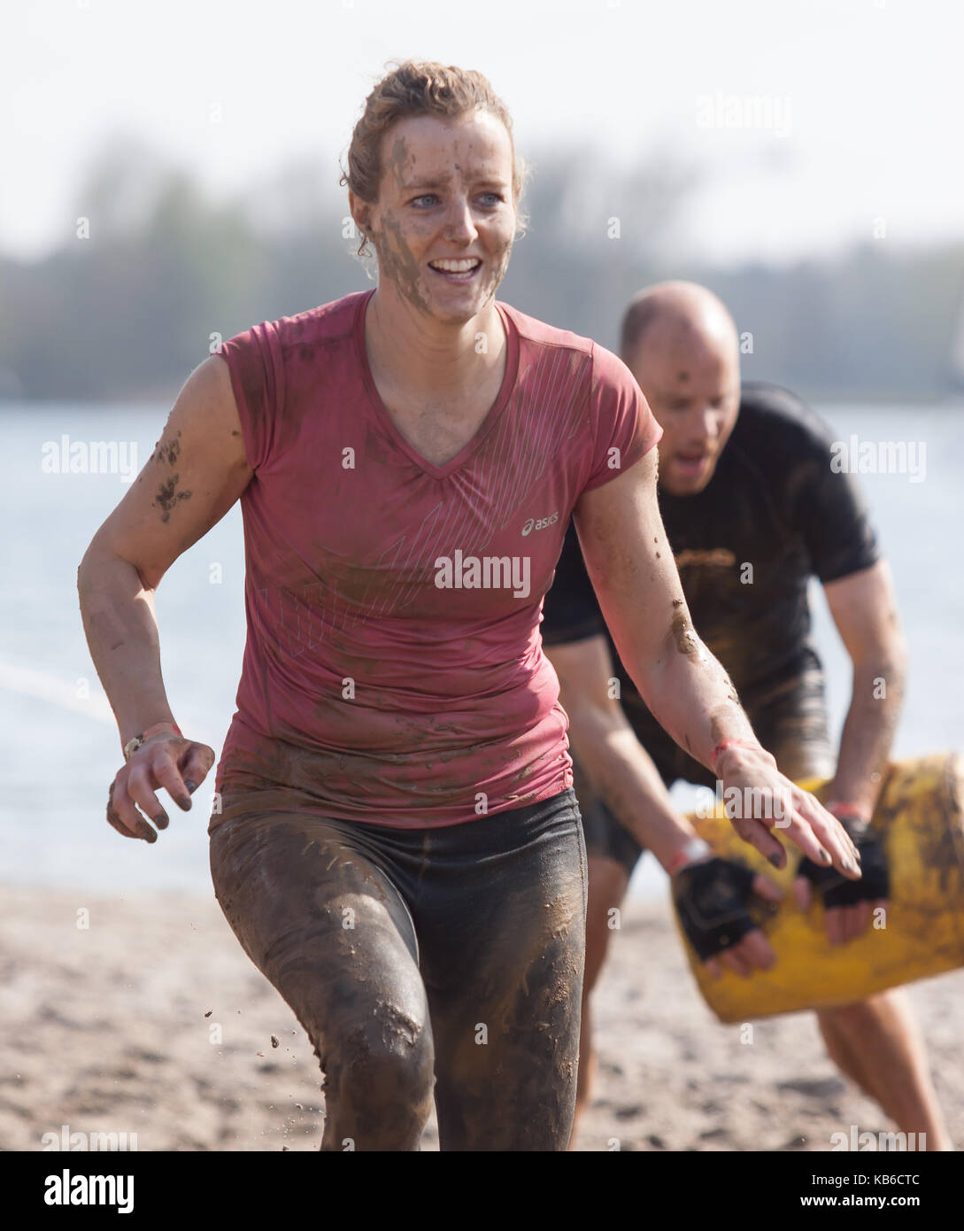 Strong viking mud race Stock Photo - Alamy