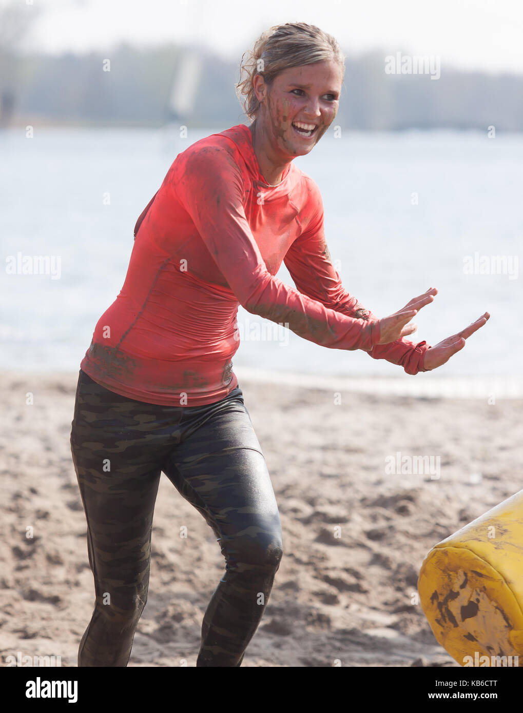 Strong viking mud race Stock Photo - Alamy