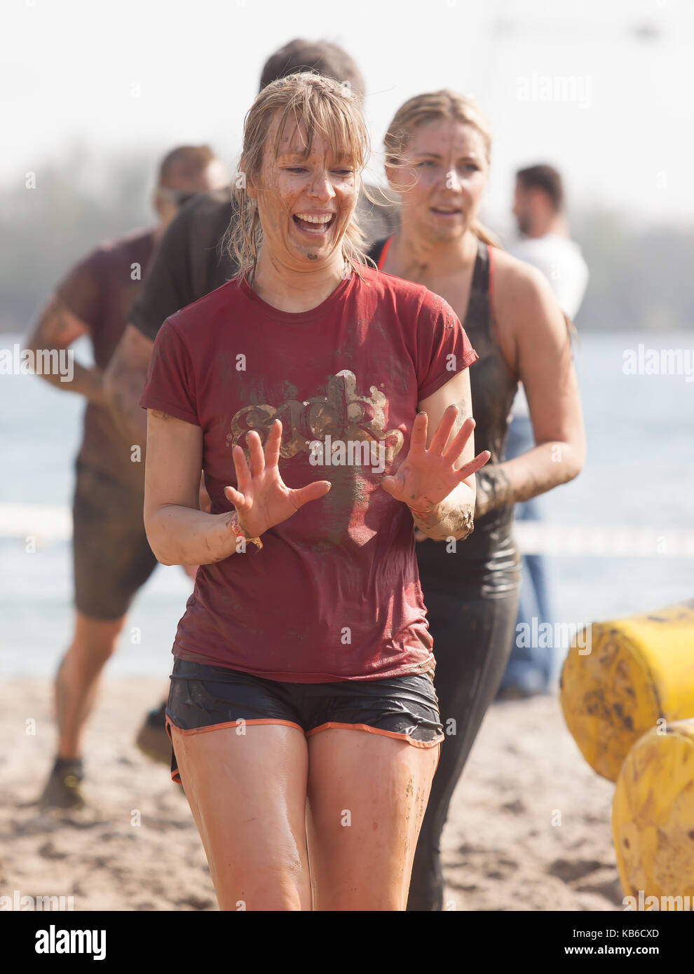 Strong viking mud race Stock Photo - Alamy