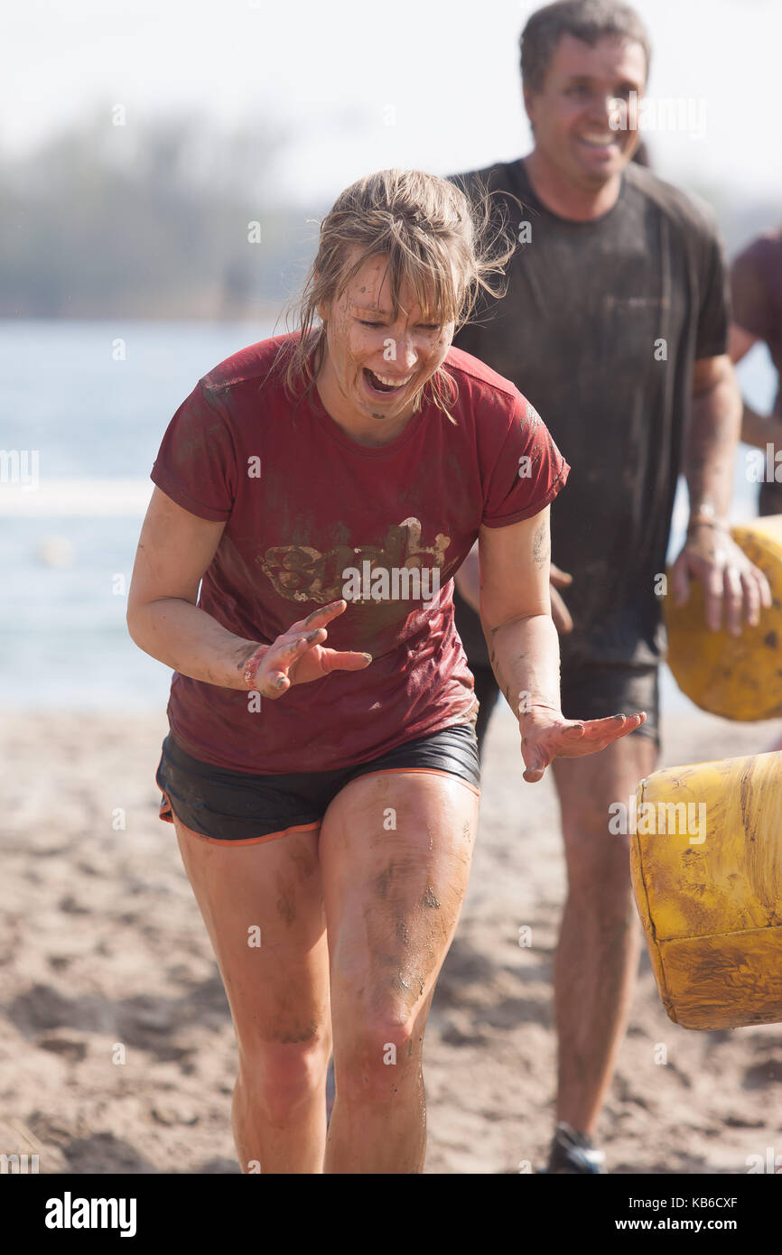 Strong viking mud race Stock Photo - Alamy