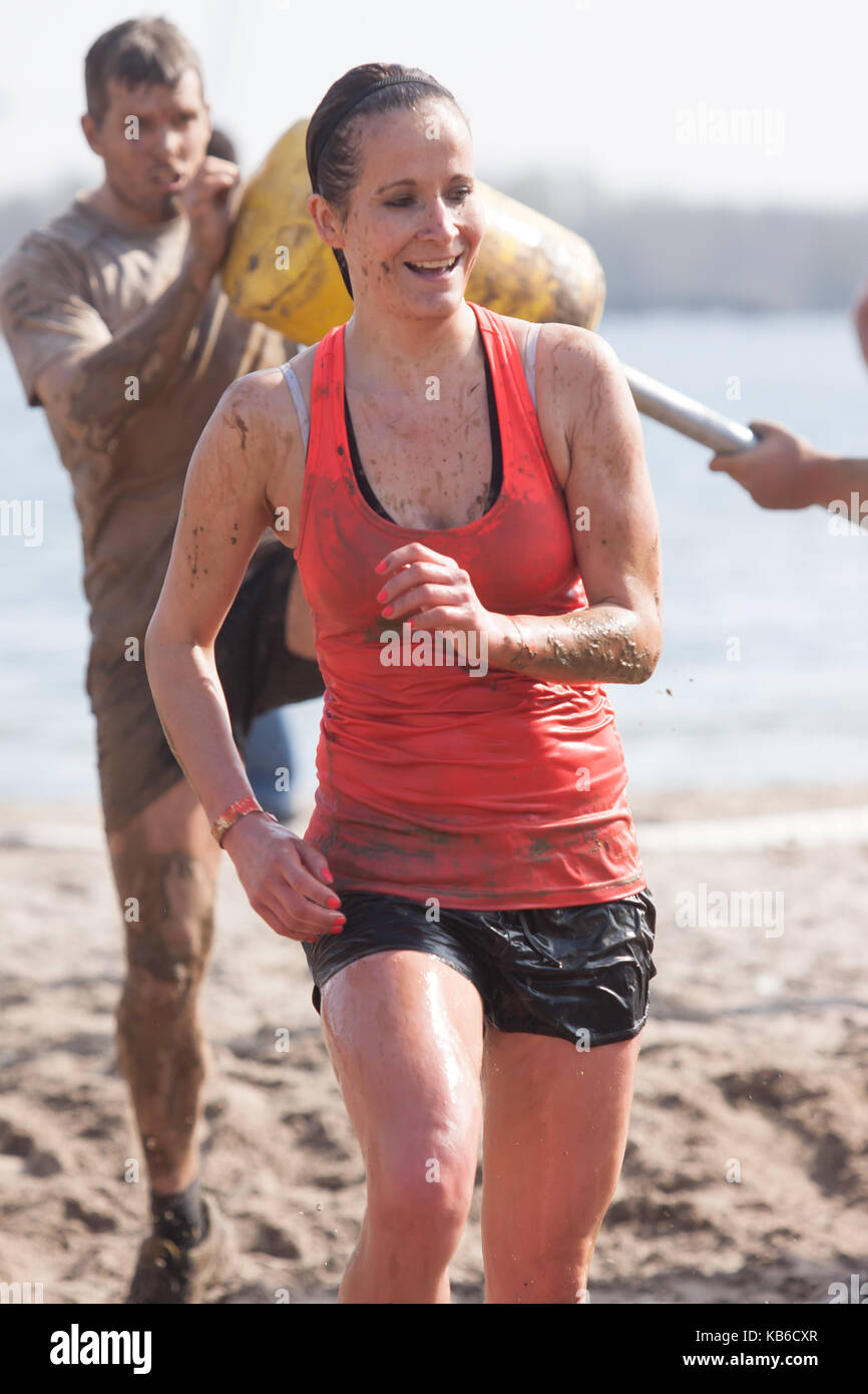 Strong viking mud race Stock Photo - Alamy