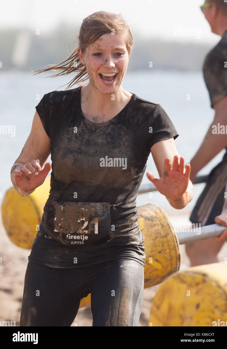 Strong viking mud race Stock Photo - Alamy