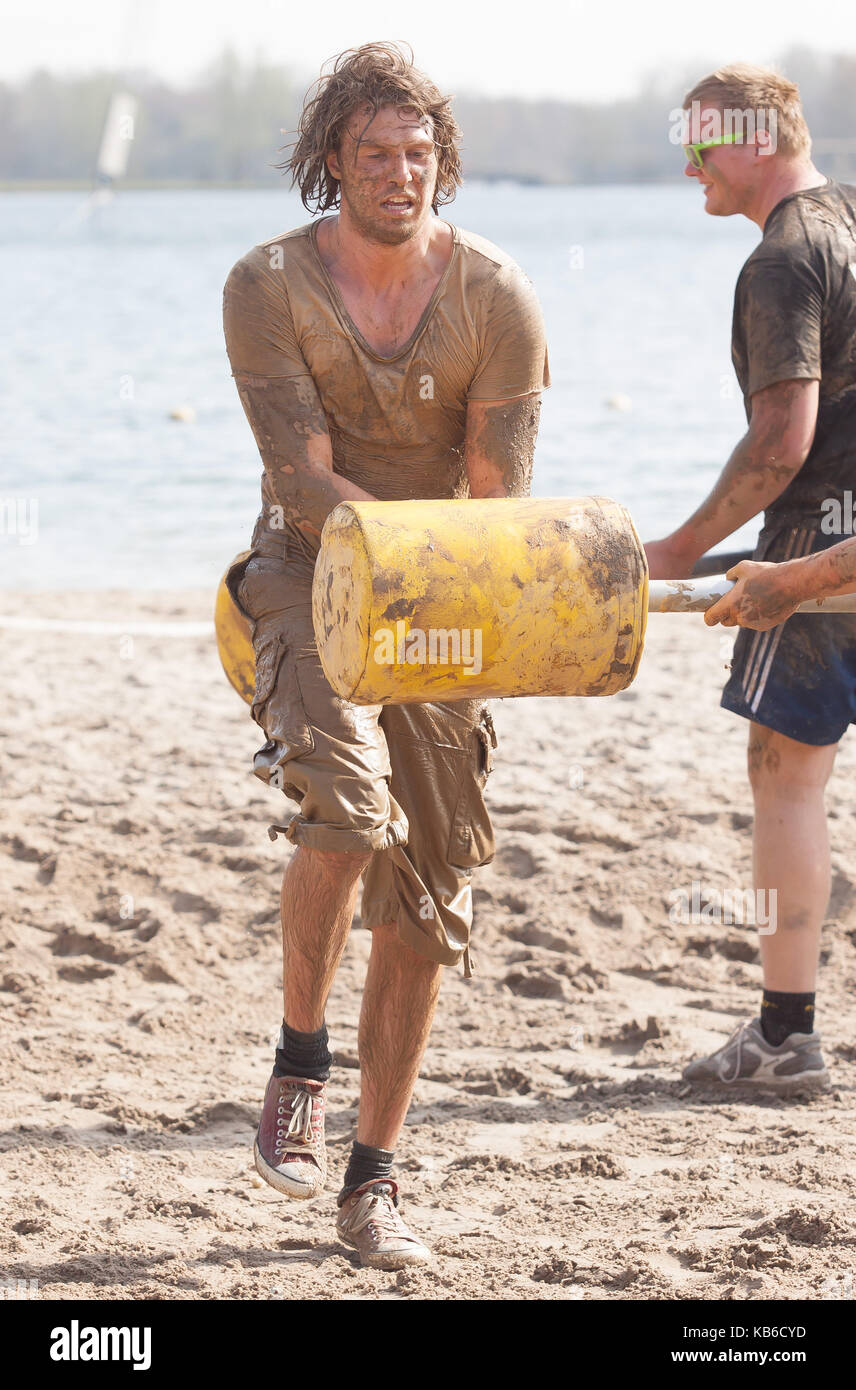 Strong viking mud race Stock Photo - Alamy