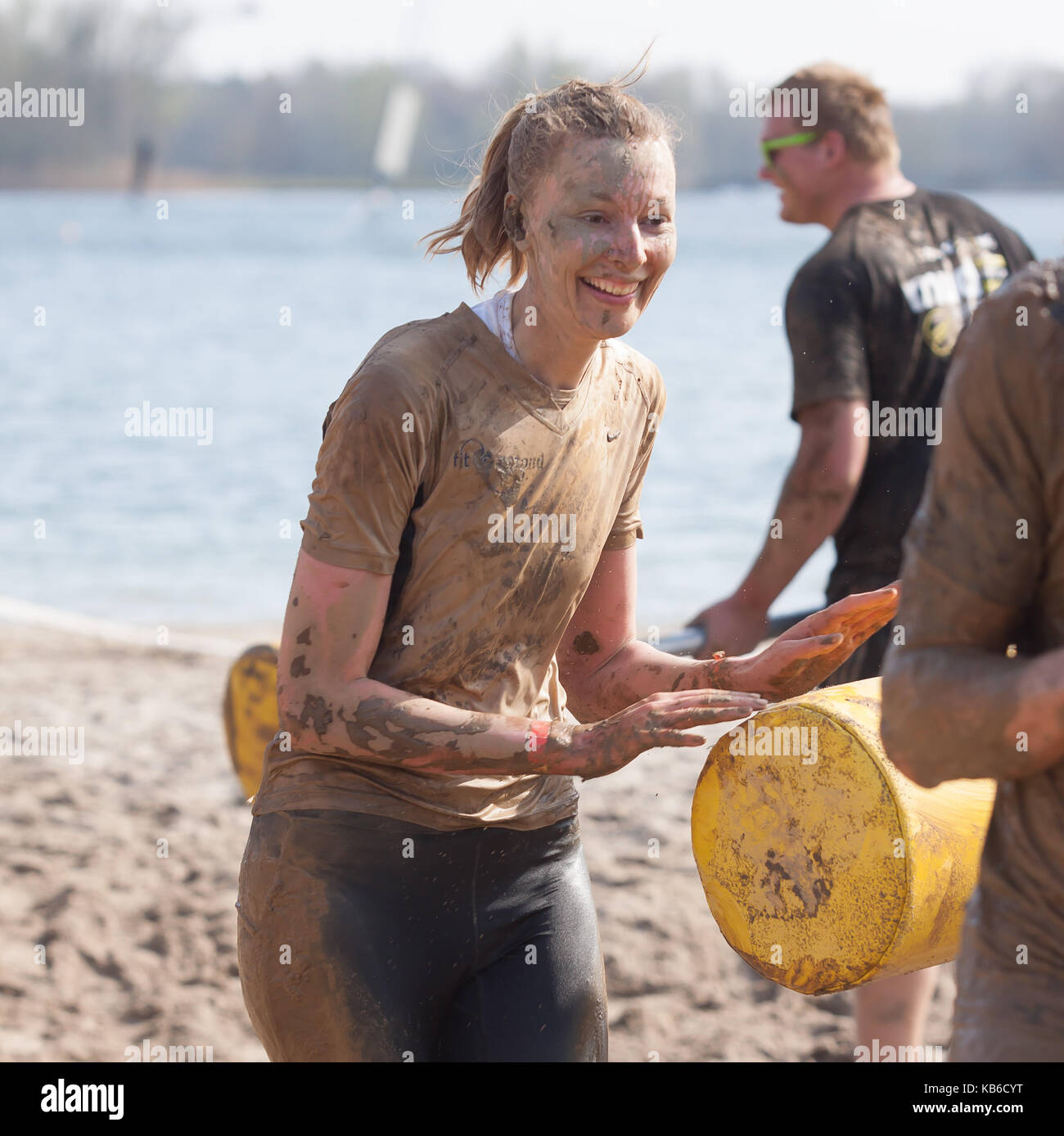 Strong viking mud race Stock Photo - Alamy