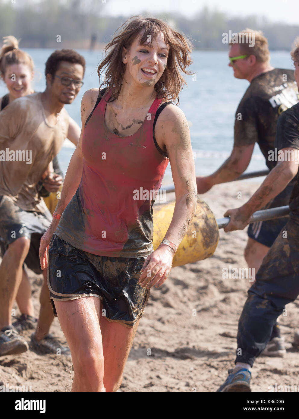 Strong viking mud race Stock Photo - Alamy