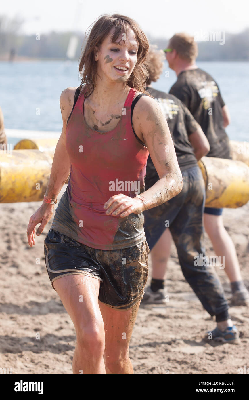 Strong viking mud race Stock Photo - Alamy