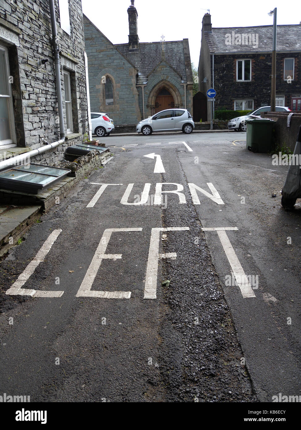Turn Left Road Sign Stock Photo - Alamy