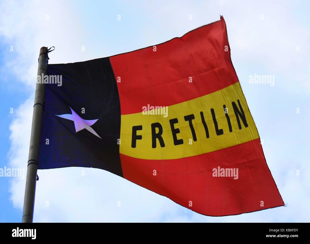 Flag of the Fretilin in Dili (Timor Leste), Dec. 25, 2016. | usage ...