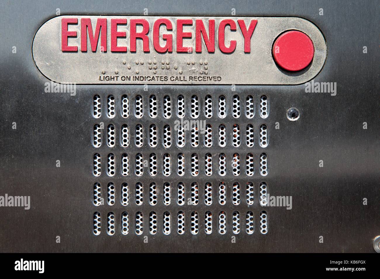 Panel of an emergency telephone at the UCSD Science Research Park in La ...