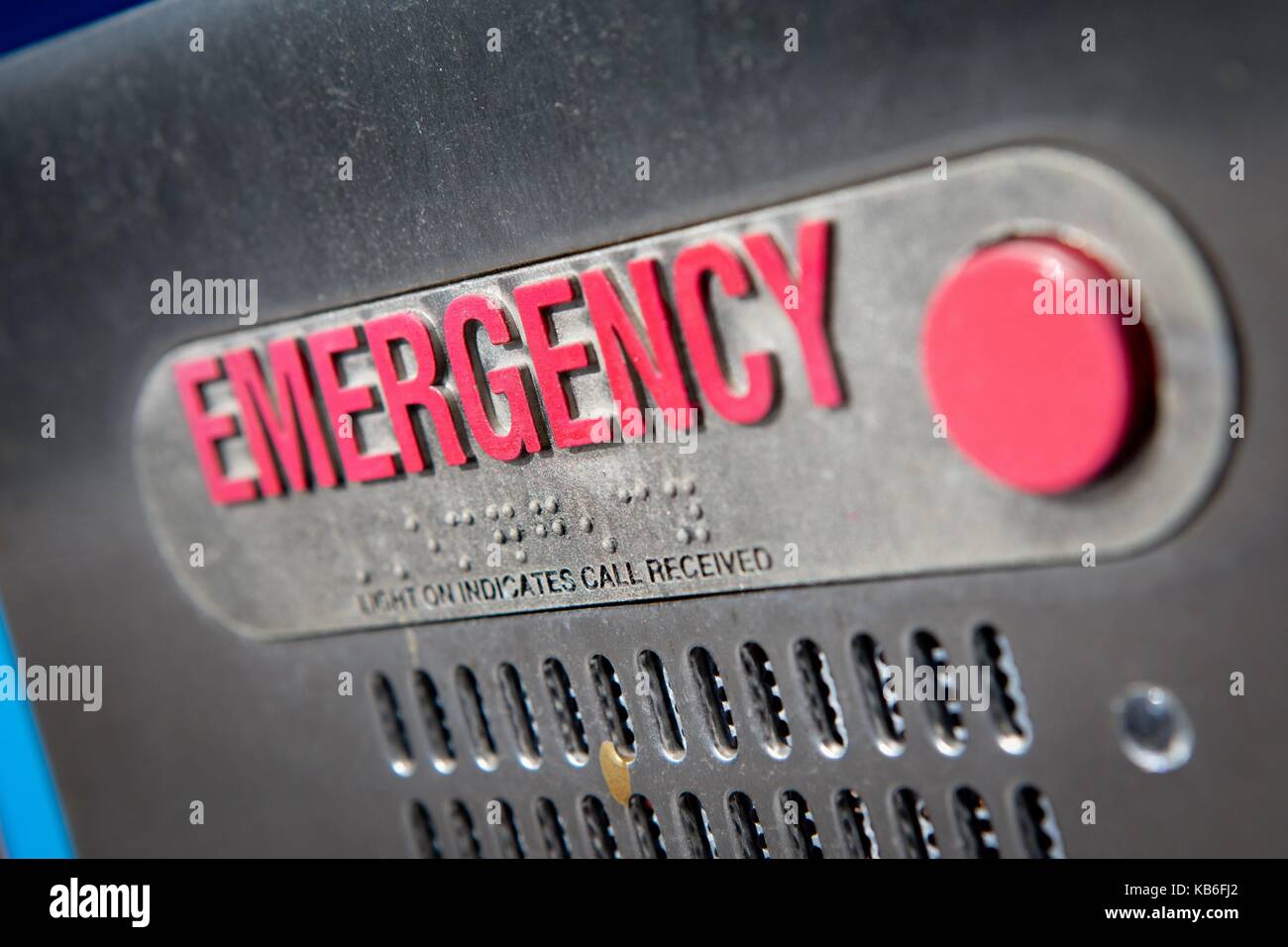 Panel of an emergency telephone at the UCSD Science Research Park in La ...