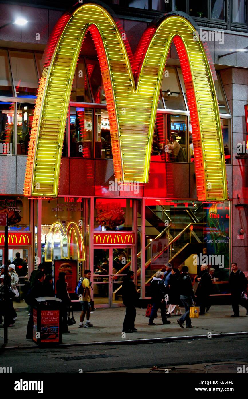McDonald's fast food restaurant at Times Square in Manhattan with huge ...
