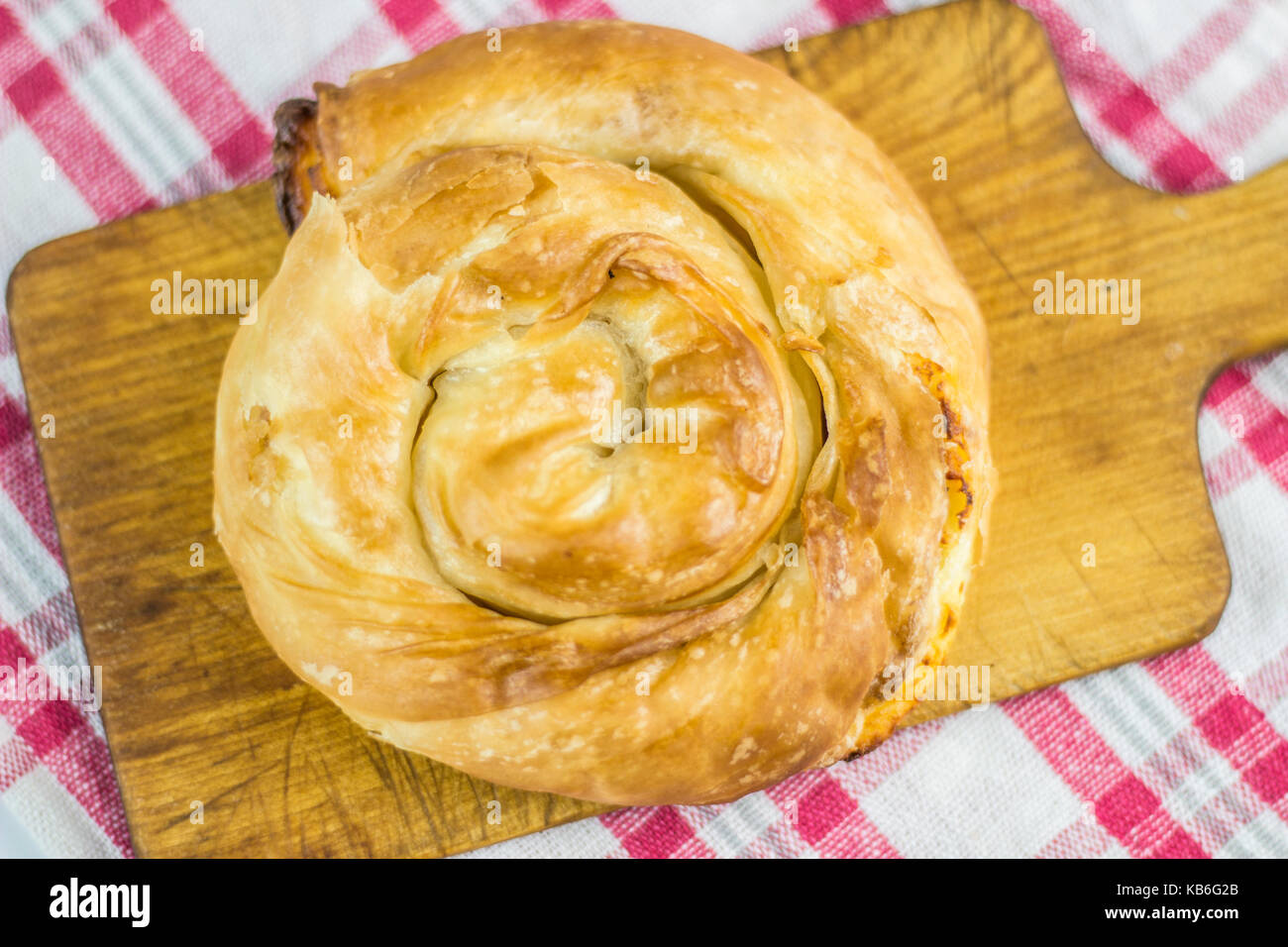 Cheese burek/sirnica composition on white background Stock Photo - Alamy