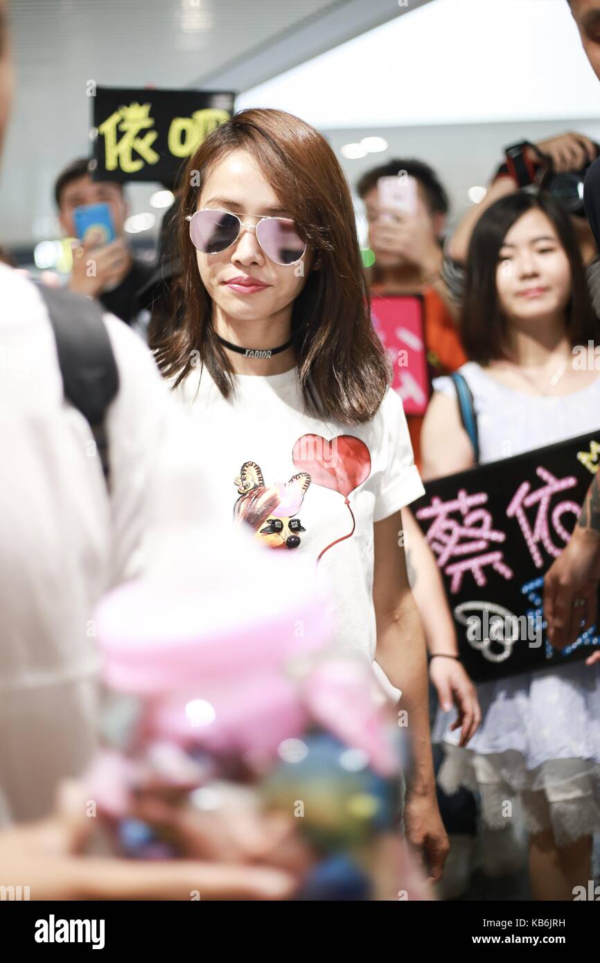 Taiwanese singer Jolin Tsai is pictured at the Shanghai Hongqiao ...