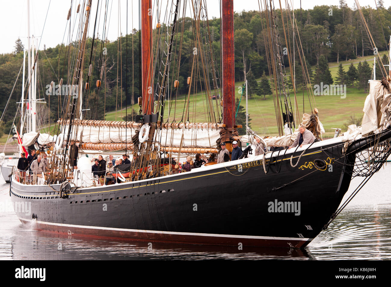 The Bluenose II arrives to its home port of Lunenburg, Nova Scotia on ...