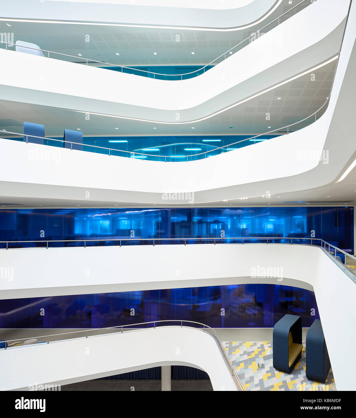 Angled view of atrium from 4nd floor. 40 Brighton Rd, Sutton, United ...