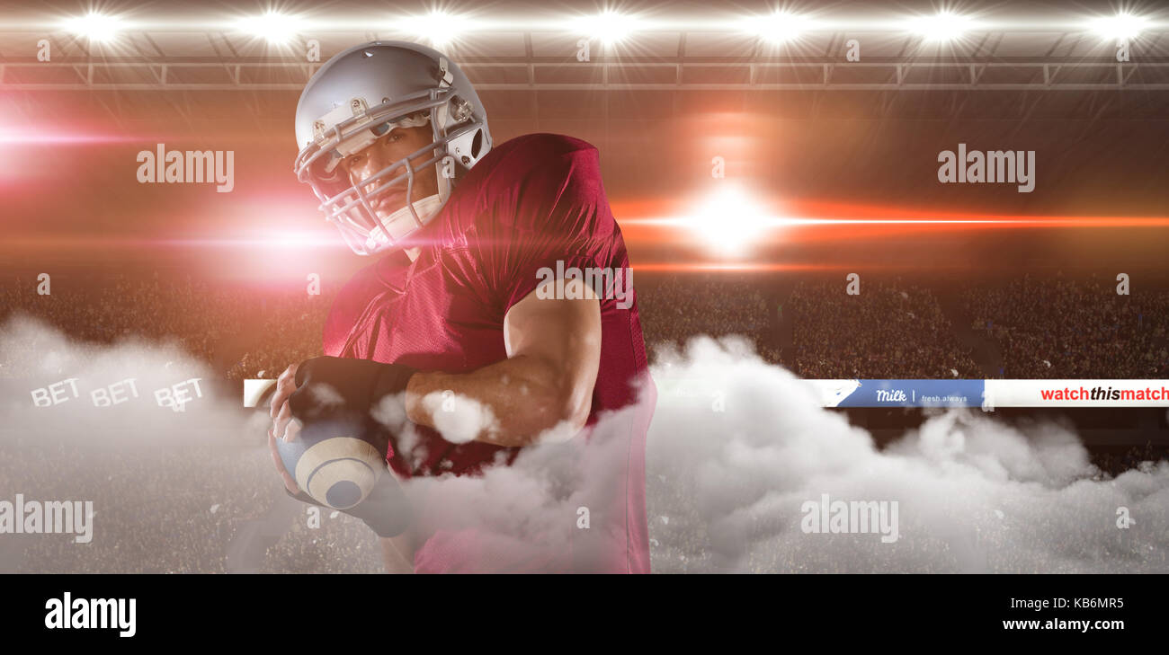 Graphic image of stadium with smoke Stock Photo - Alamy