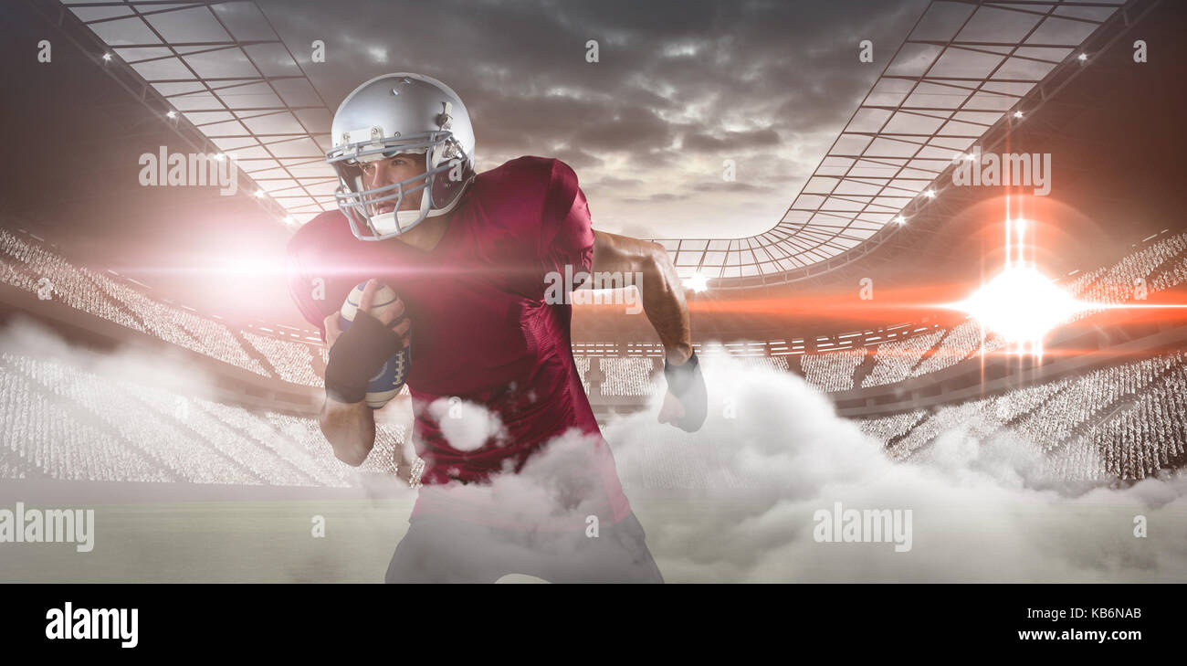 Composite image of stadium with smoke Stock Photo - Alamy