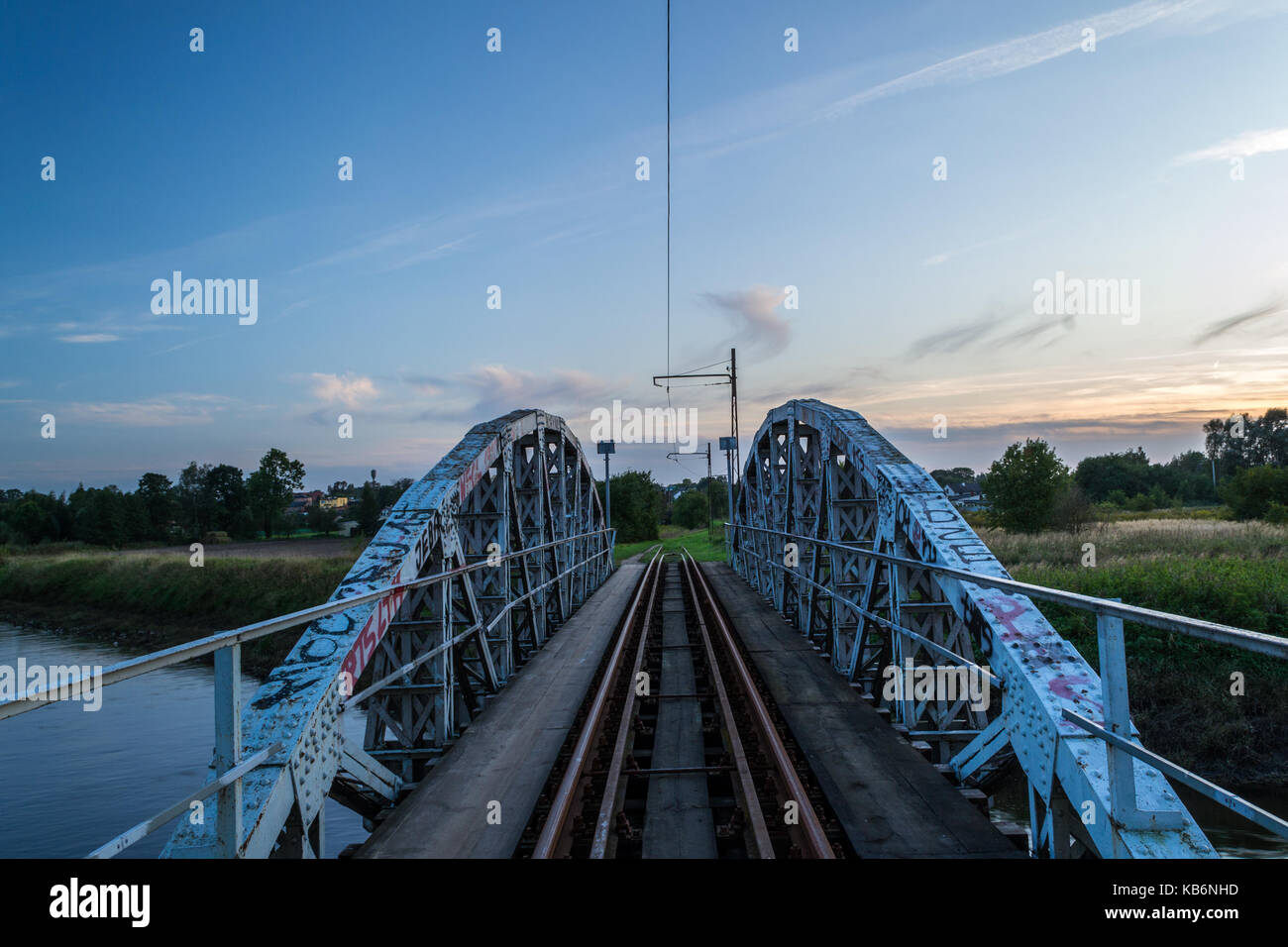 Bridge on the River Ner, Poland Stock Photo - Alamy