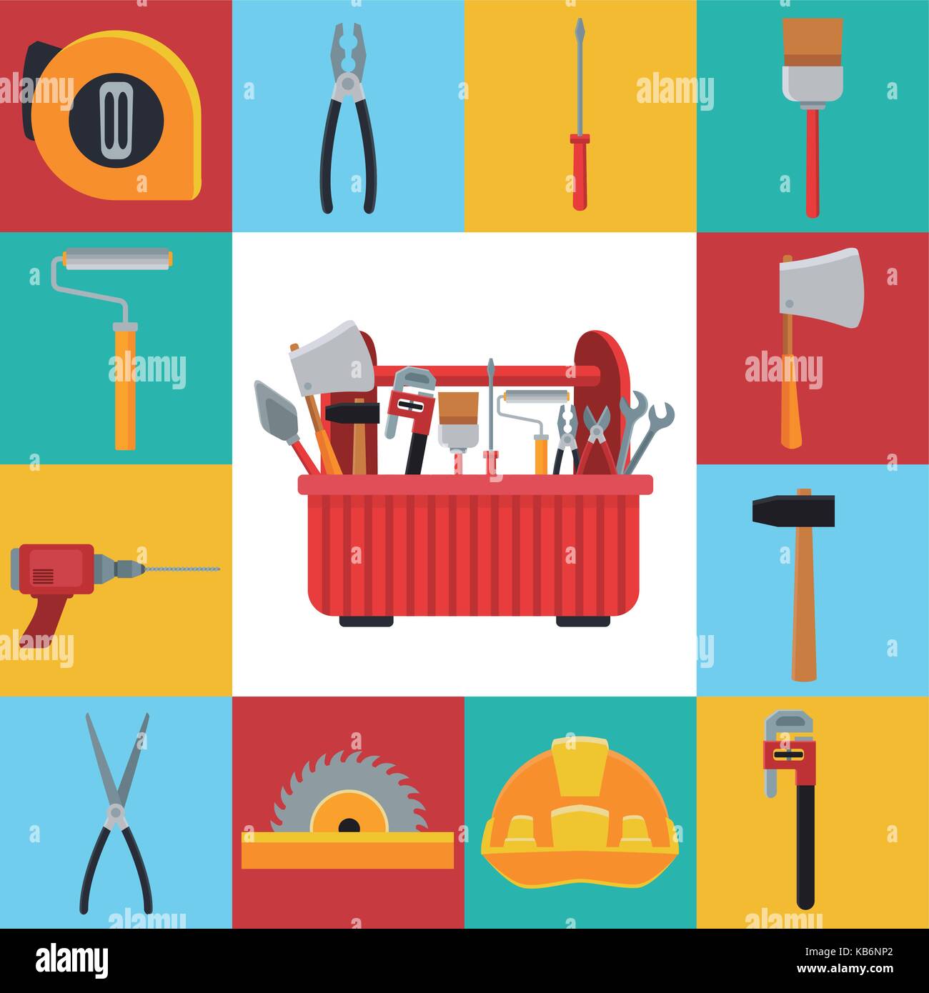 Construction toolbox service Vector Ilustration icon urban Stock Vector ...