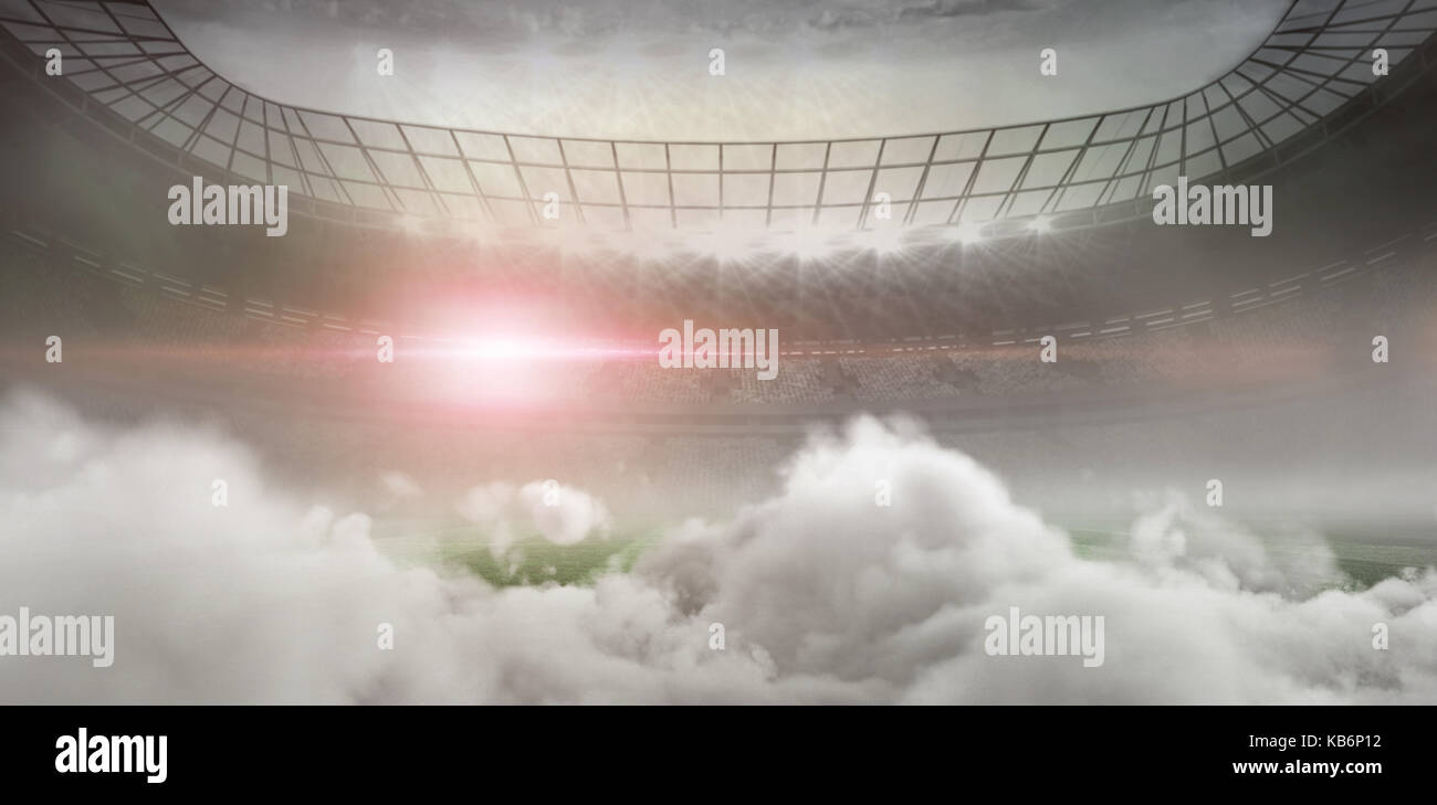Graphic image of stadium with smoke at dusk Stock Photo - Alamy