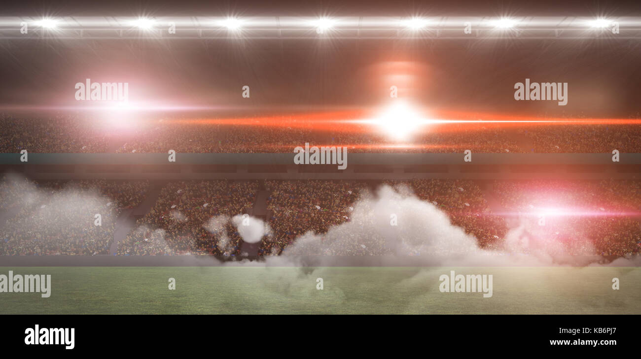 Digital image of stadium with smoke Stock Photo - Alamy