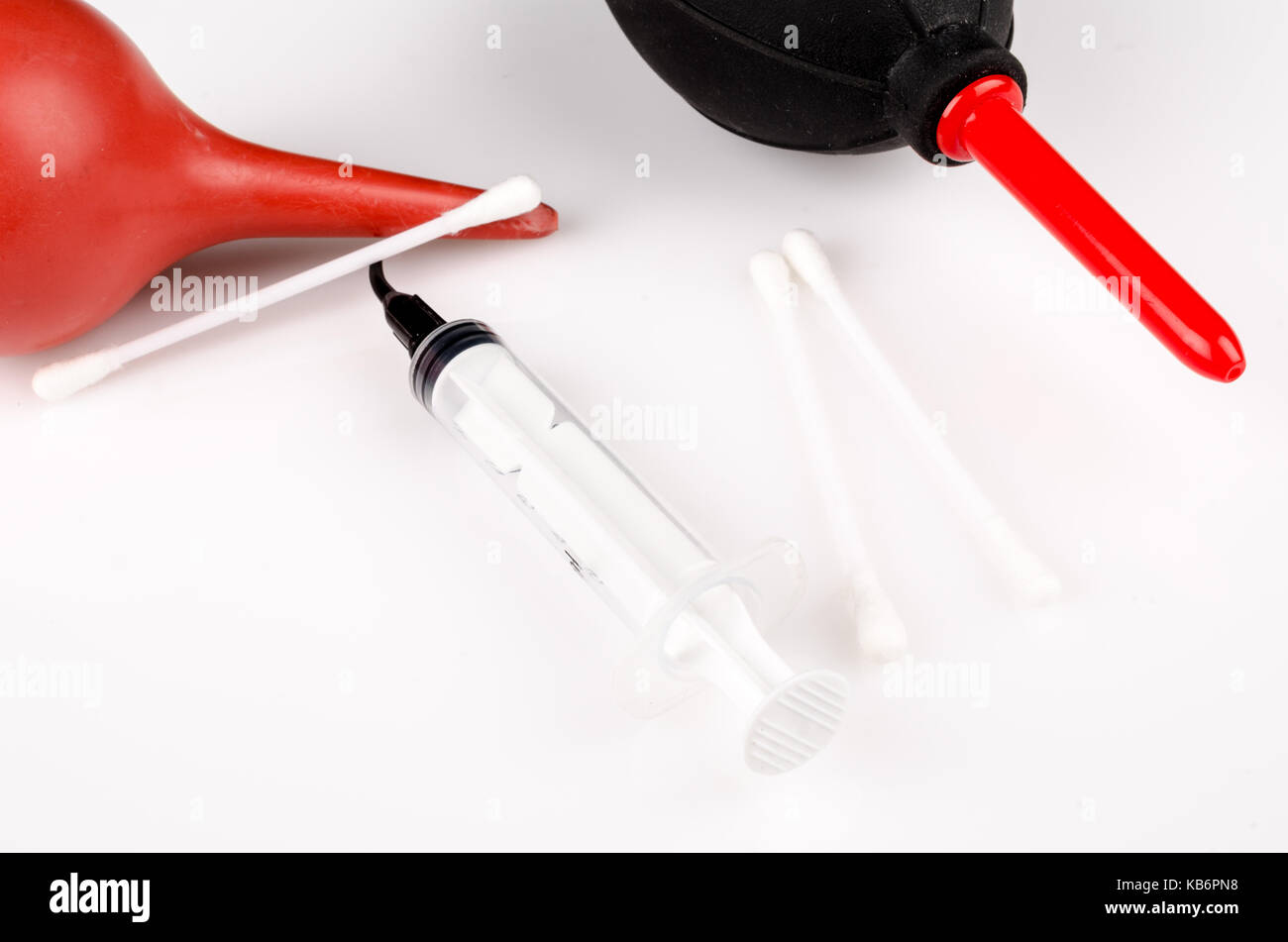 Assorted small cleaning objects than can be use for both personal ...