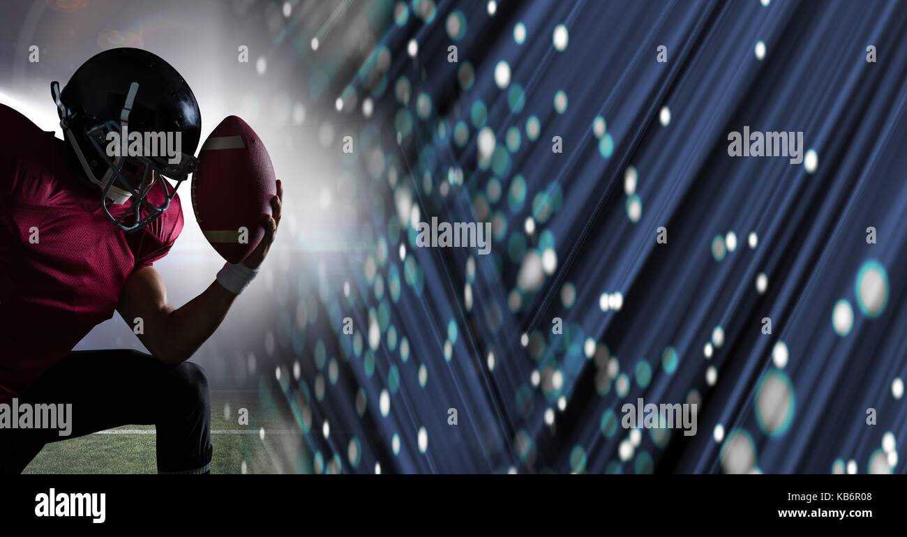 Digital composite of American football player with stadium transition ...