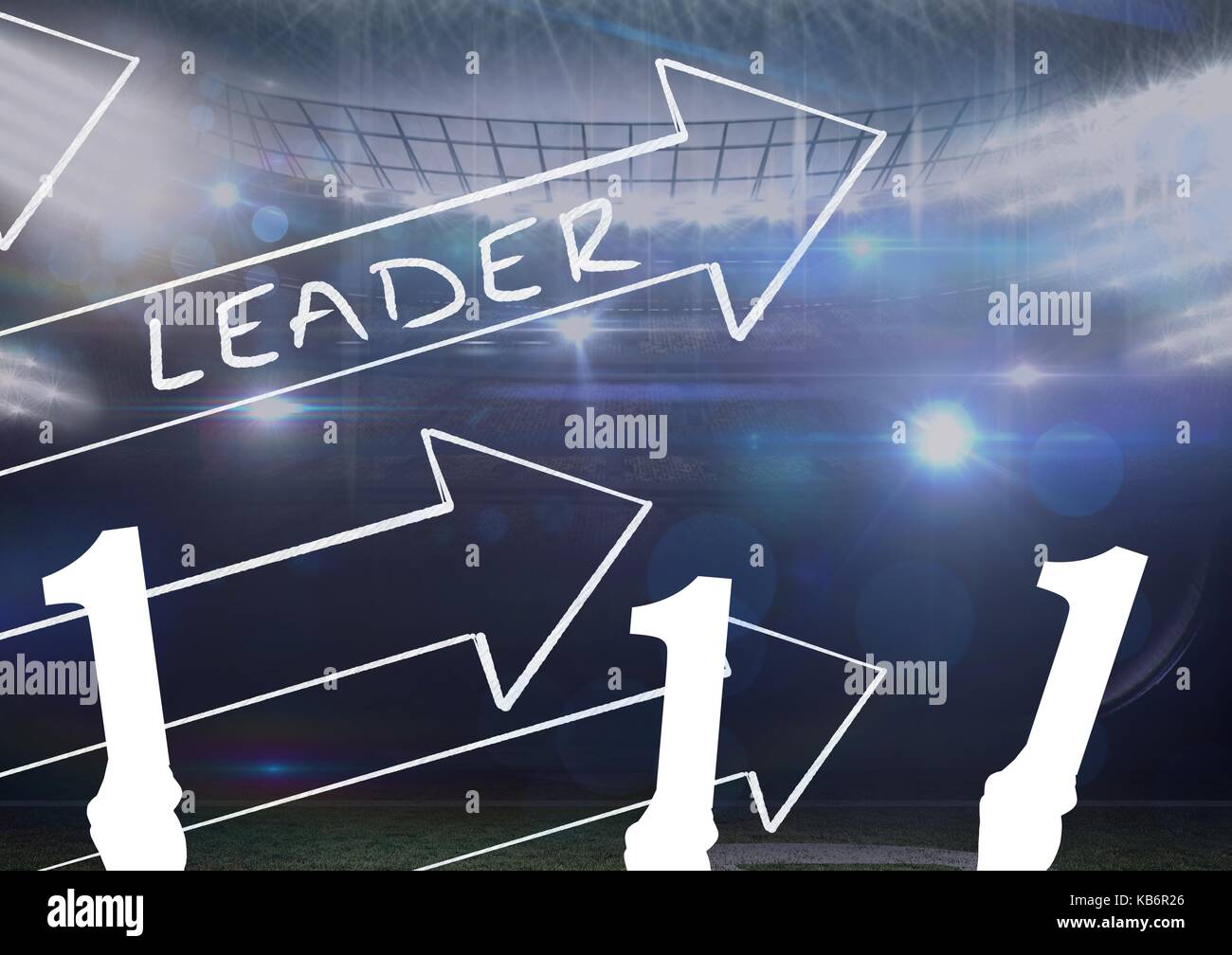 Digital composite of american football player with arrows in background ...