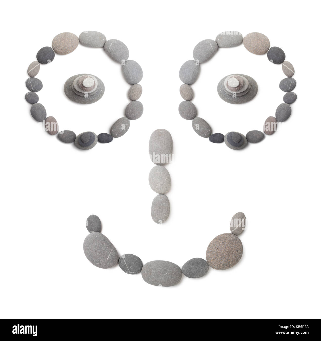 smile from pebble isolated on white background. Positive emoticon Stock ...