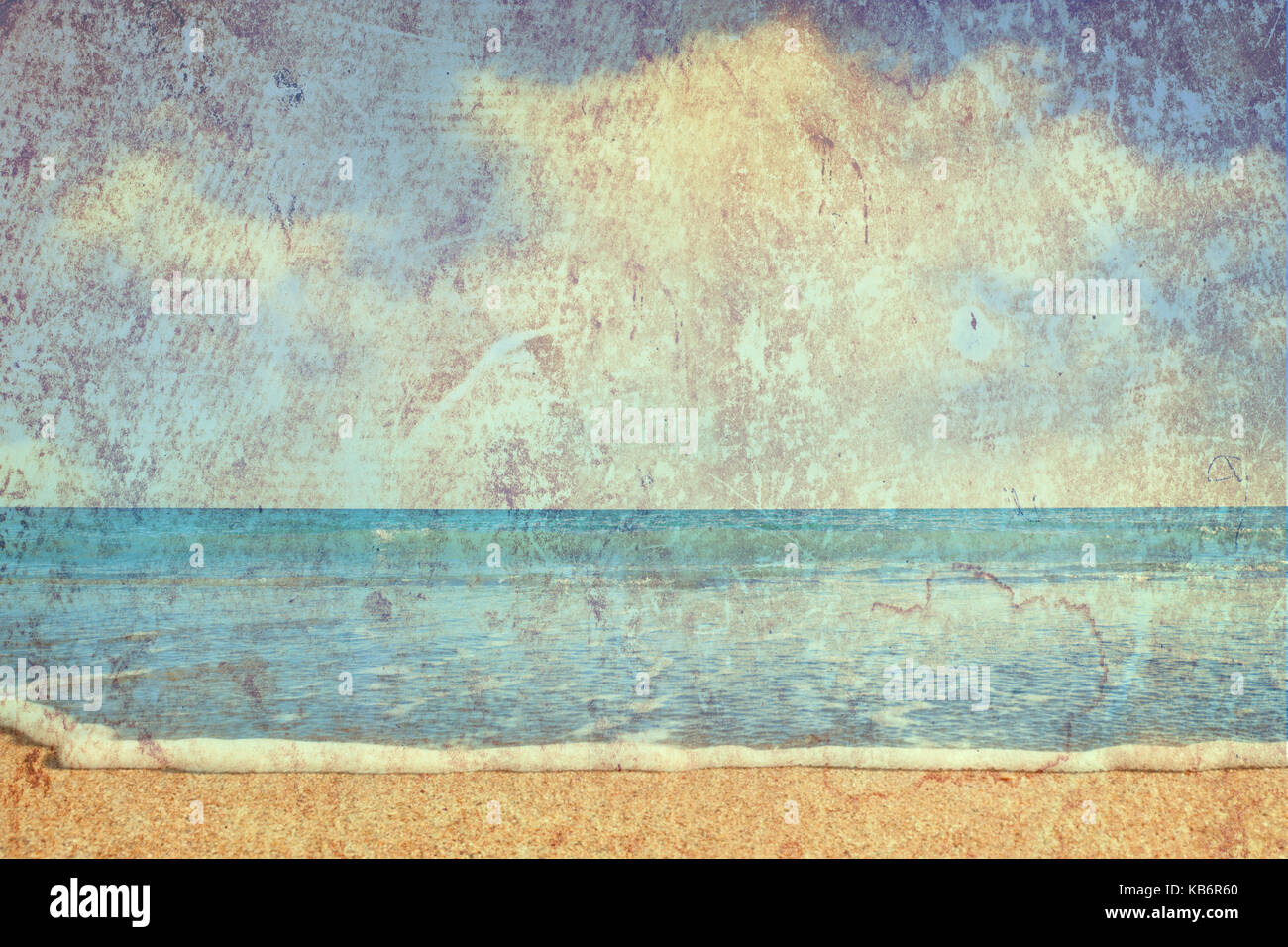beach and sea on paper texture background Stock Photo - Alamy