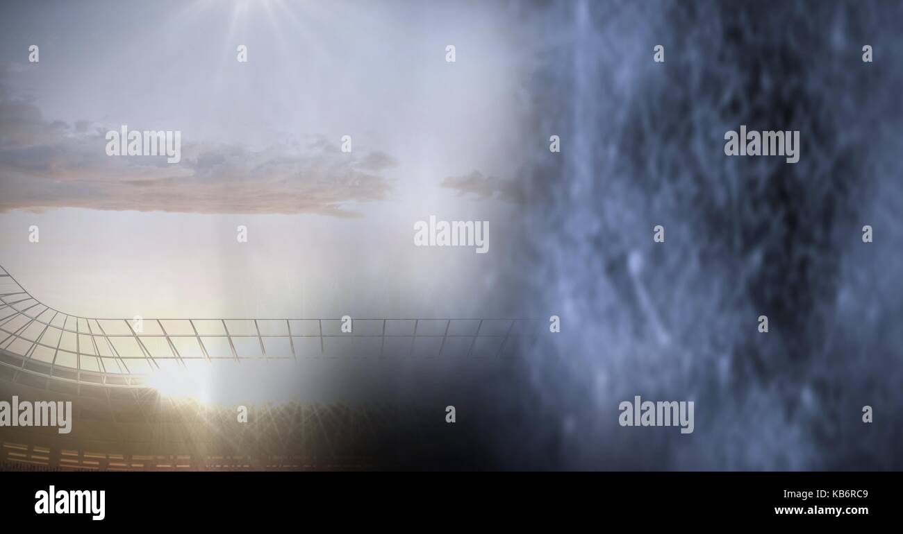 Digital composite of Sports stadium transition effect Stock Photo - Alamy