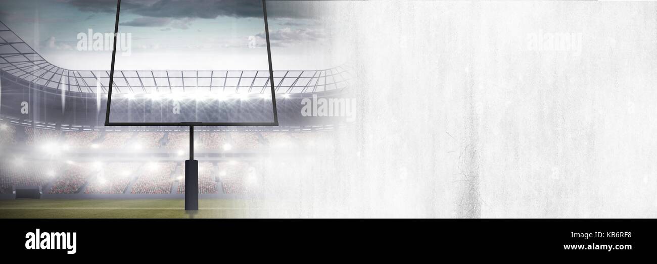 Digital composite of Sports stadium lights transition effect with white ...