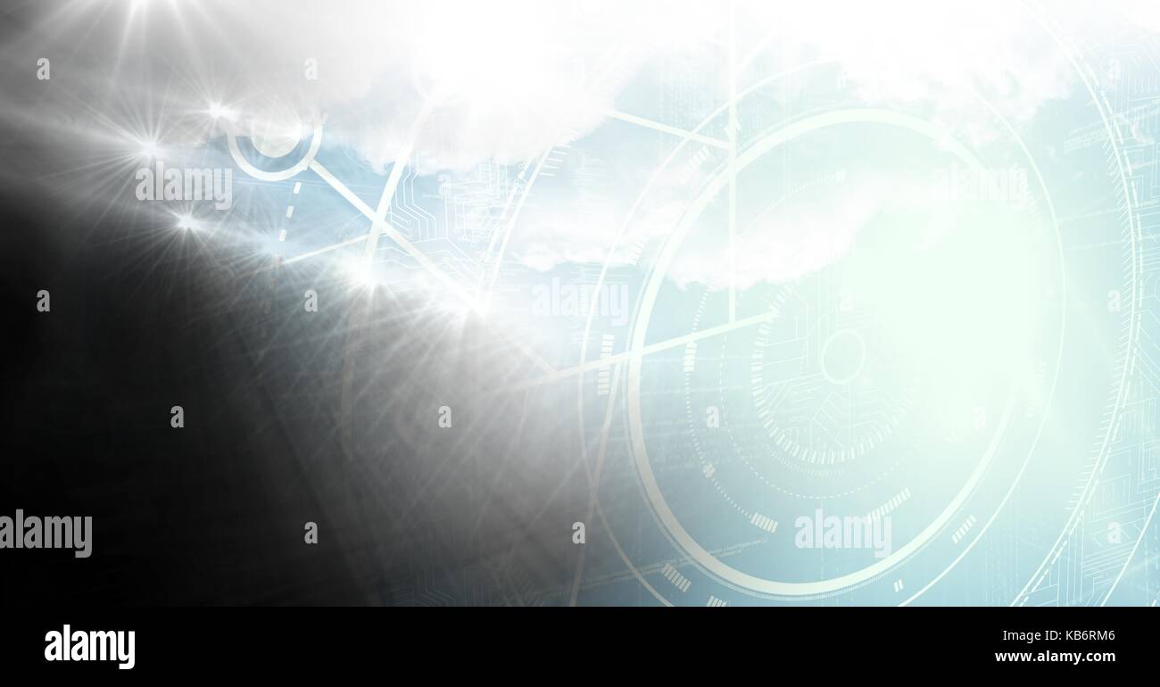 Digital composite of Sports stadium lights transition effect with ...
