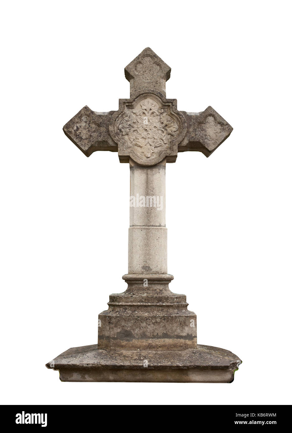 Jesus on an old stone cross Cut Out Stock Images & Pictures - Alamy